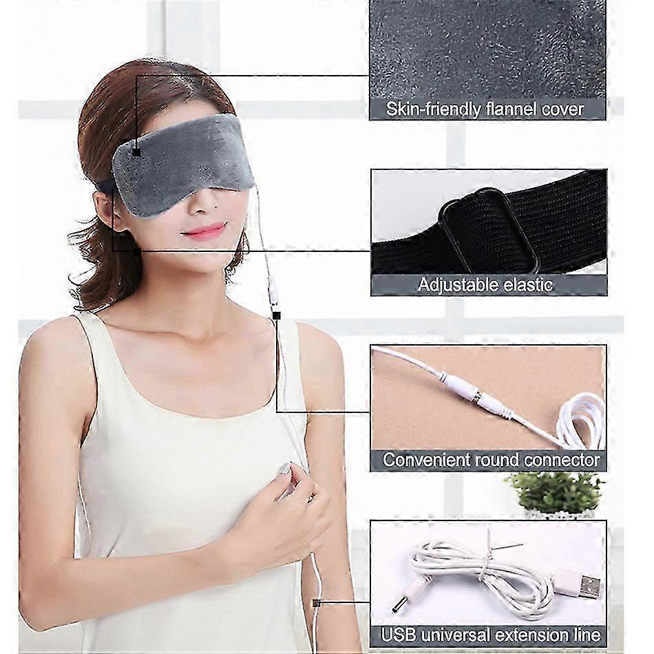USB Heating Steam Eyeshade Sleeping Eye Mask Travel Rest Eyeshade Mask ...