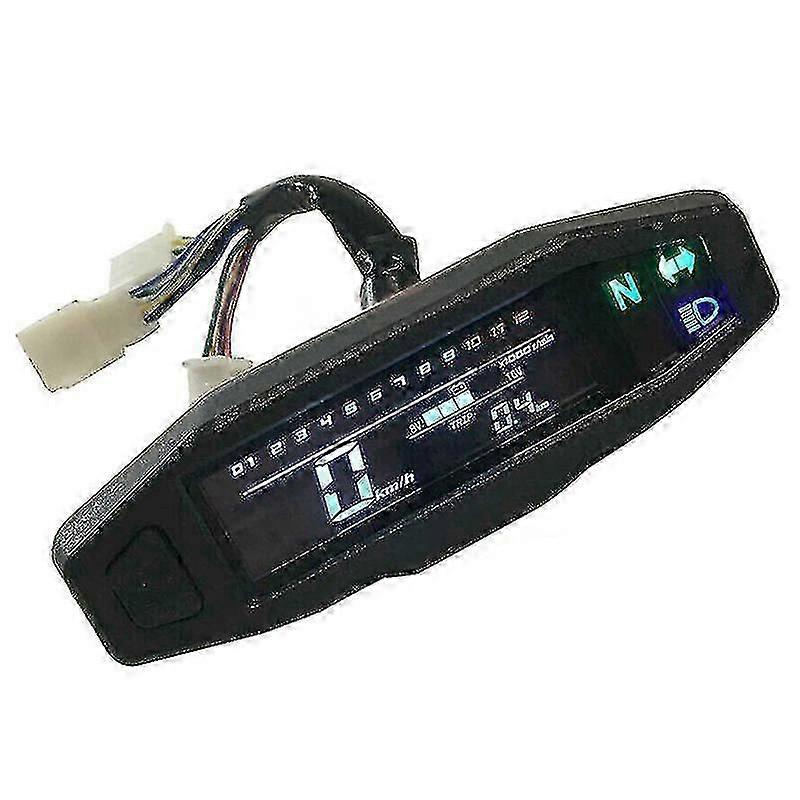 Lcd Digital Motorcycle Multi Gauge Bar Speedometer Odo Tachometer Gea ...