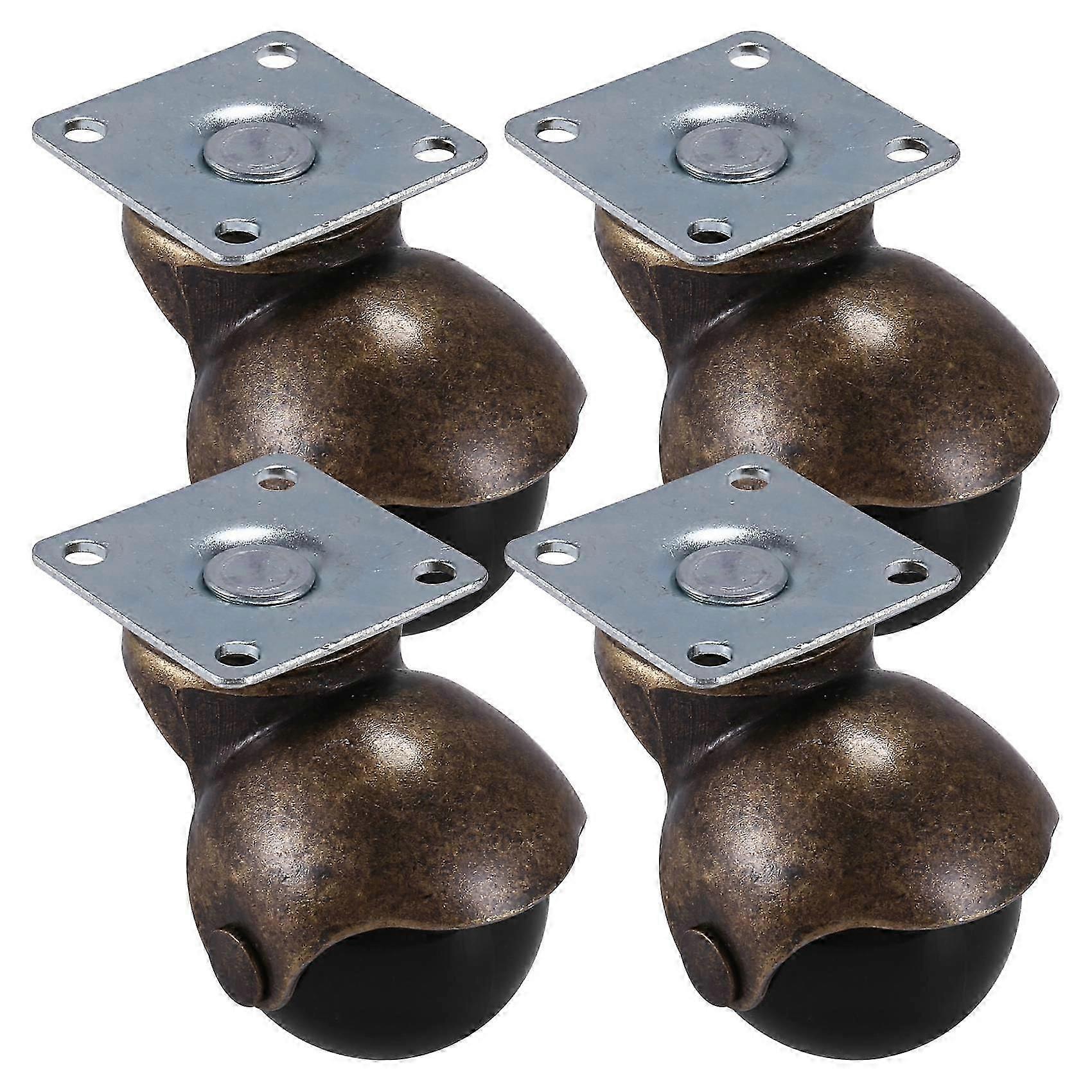 [4 Pack] Antique Bronze Swivel Top Plate Wheels, 1.5-inch No Brake ...