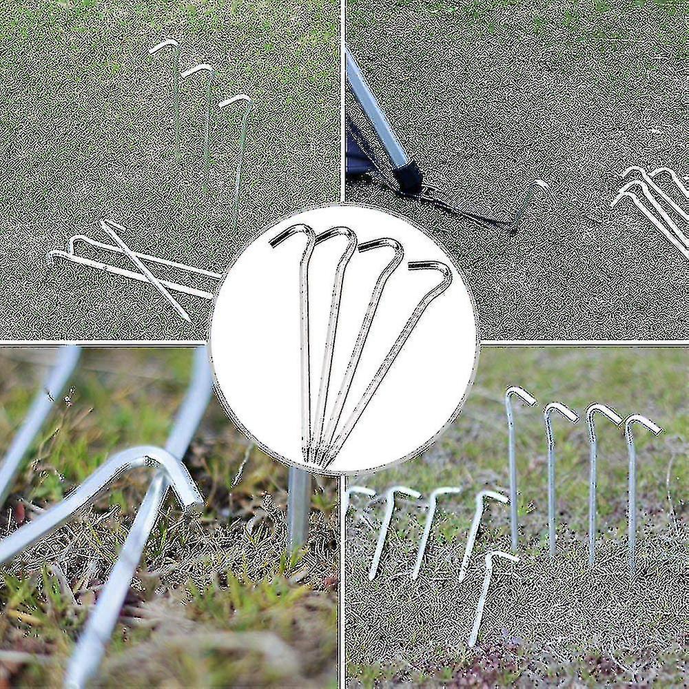 12pcs Tent Pegs, Aluminium Tent Stakes Pegs With Hook 7" Hexagon Rod ...