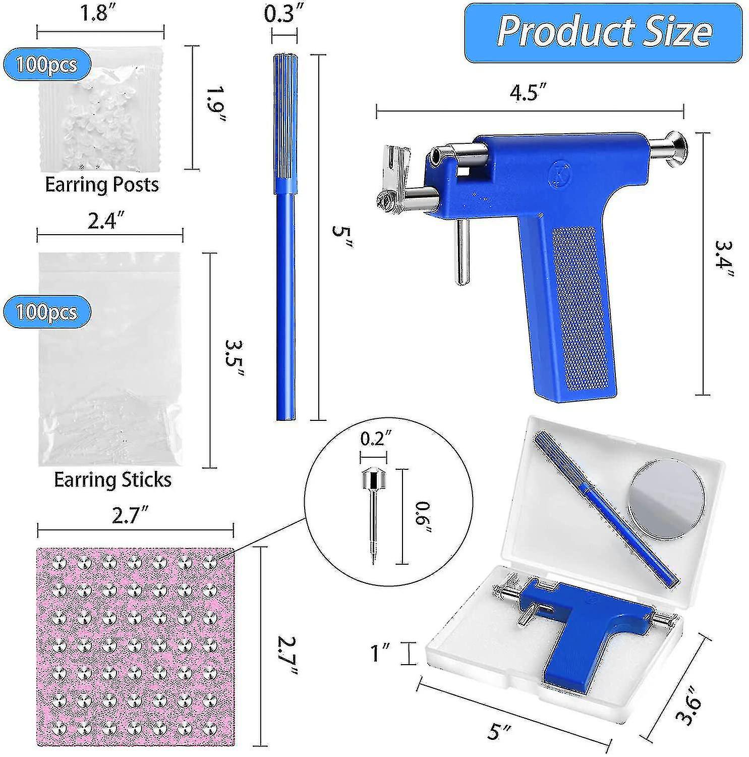 Ear Piercing Gun Kit, Evata Earring Pers Gun Tools Set | Fruugo UK