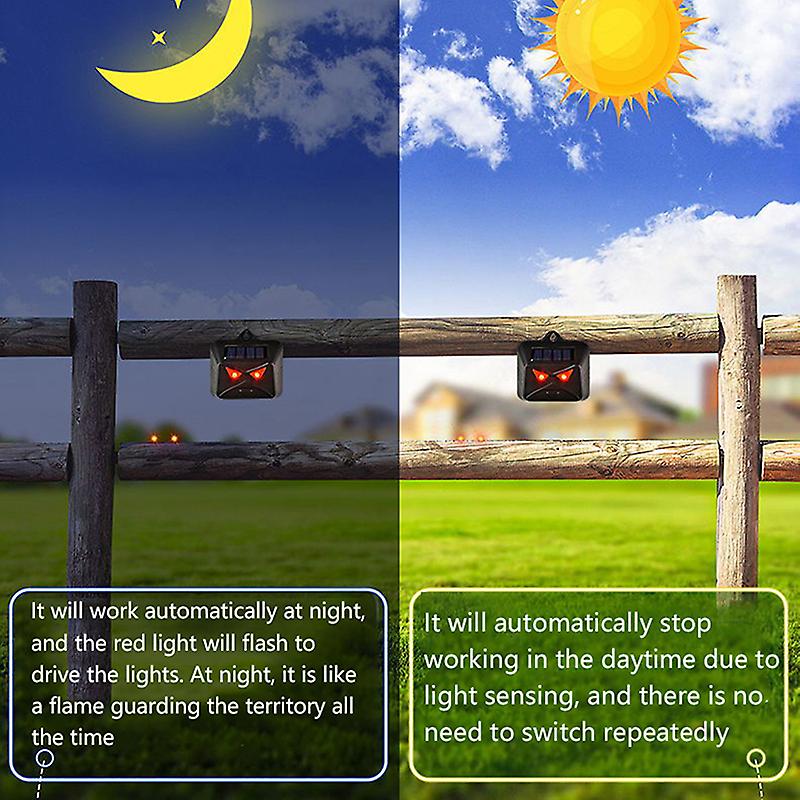 Solar Animal Repellent Strobe Light Outdoor Waterproof Animal Deterrent ...