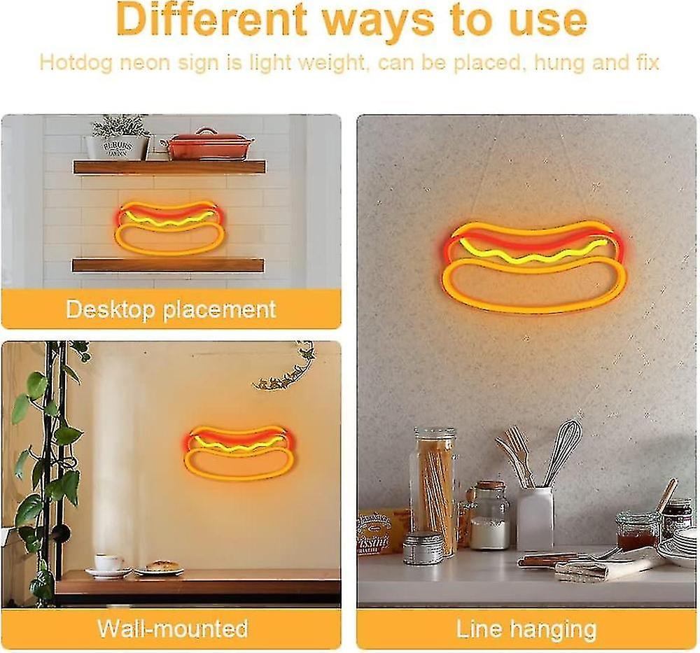 Hot Dogs Neon Sign Led Neon Lights For Home Bar Restaurant Cafe Kitchen ...