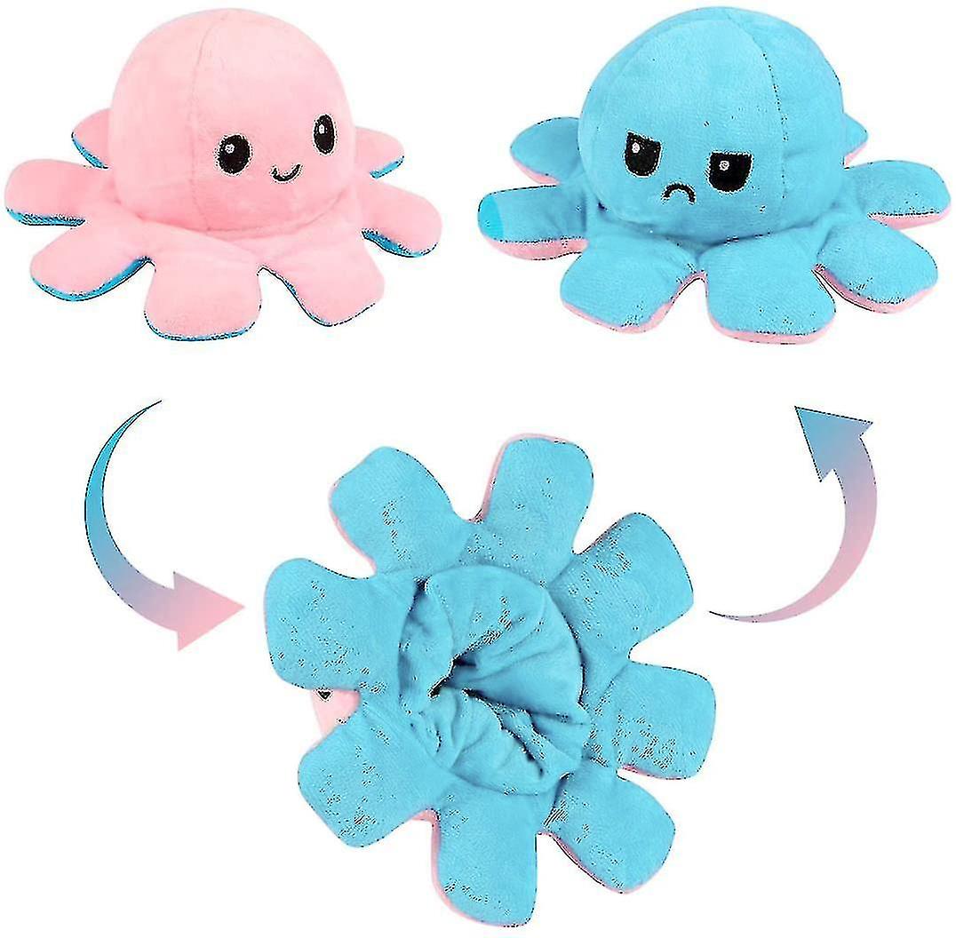 80cm Giant Reversible Octopus Stuffed Animal Reversible Happy Sad ...