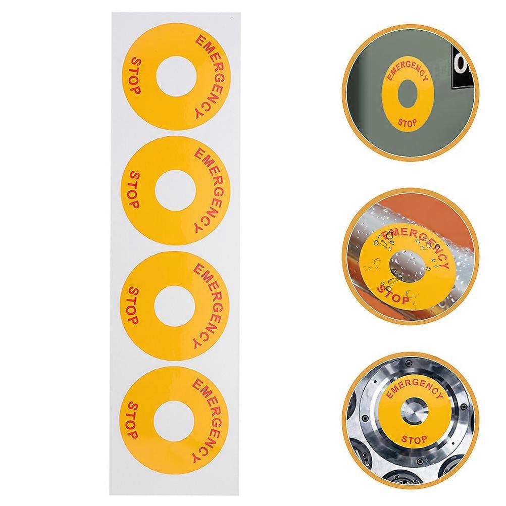 1 Sheet Stop Sign Stickers Emergency Stop Label Decals Machinery ...