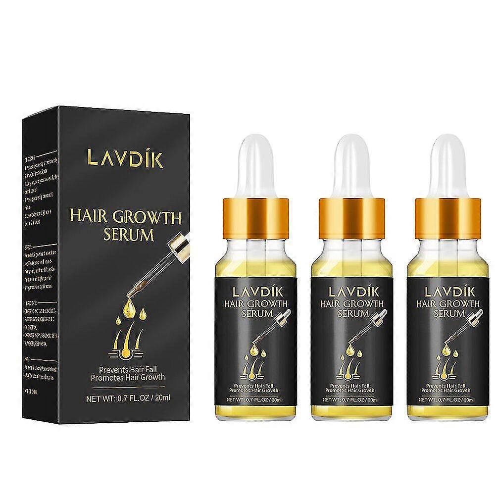 3 Pcs Hair Regrowth Serum Hair Growth Essential Plant Natural Regrow ...