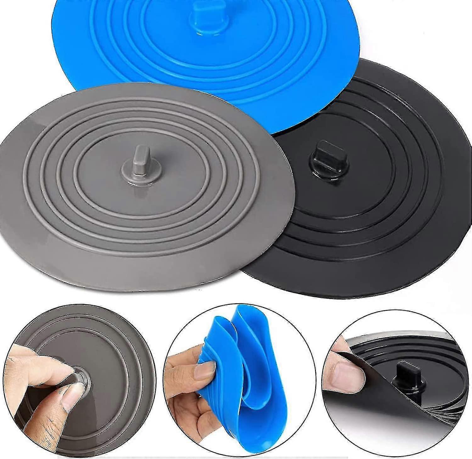 3 Pieces Silicone Sink Stopper, Universal Drain Stoppers, Kitchen Sink ...