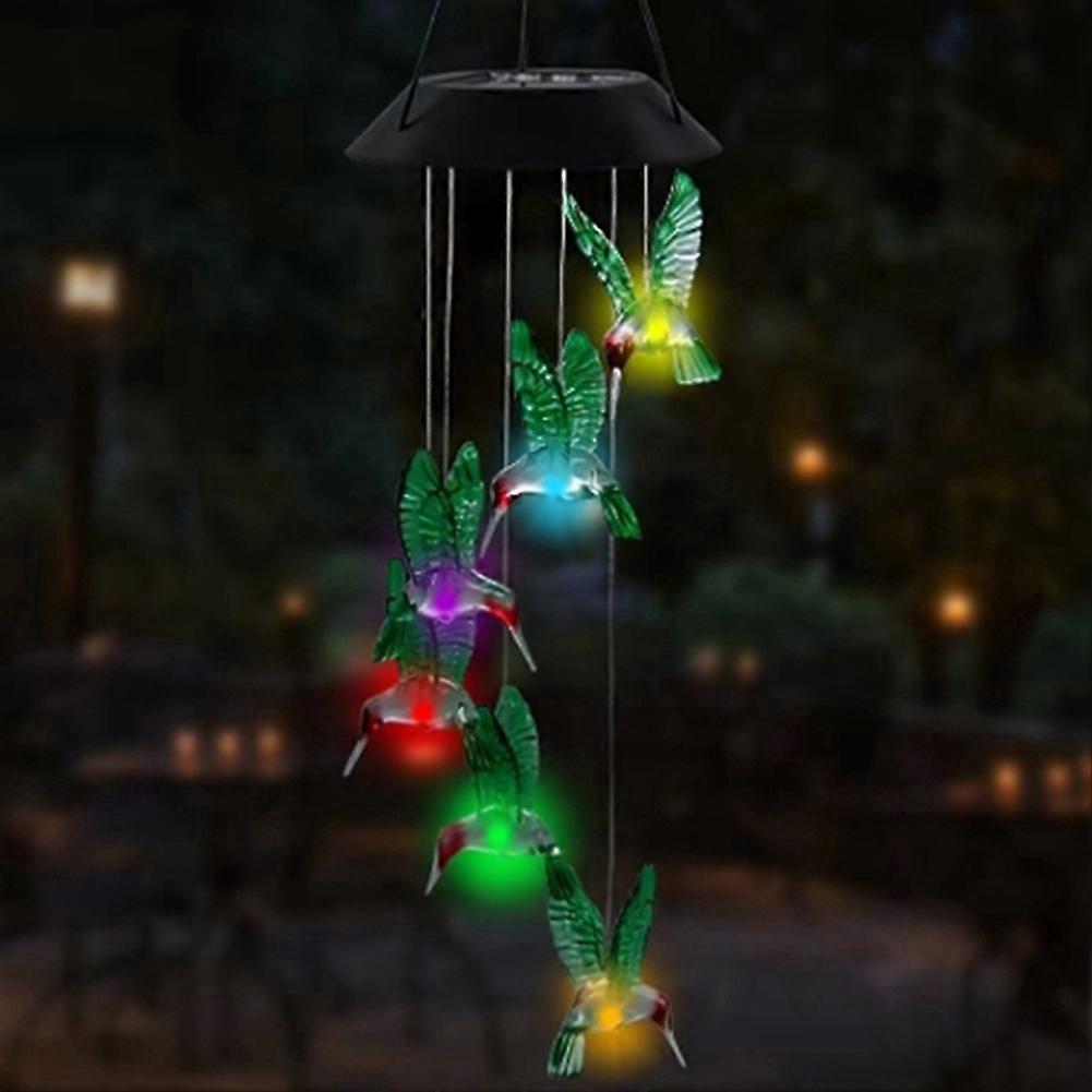 Solar-Powered Hummingbird - Color-Changing Light - Outdoor Garden Decor ...