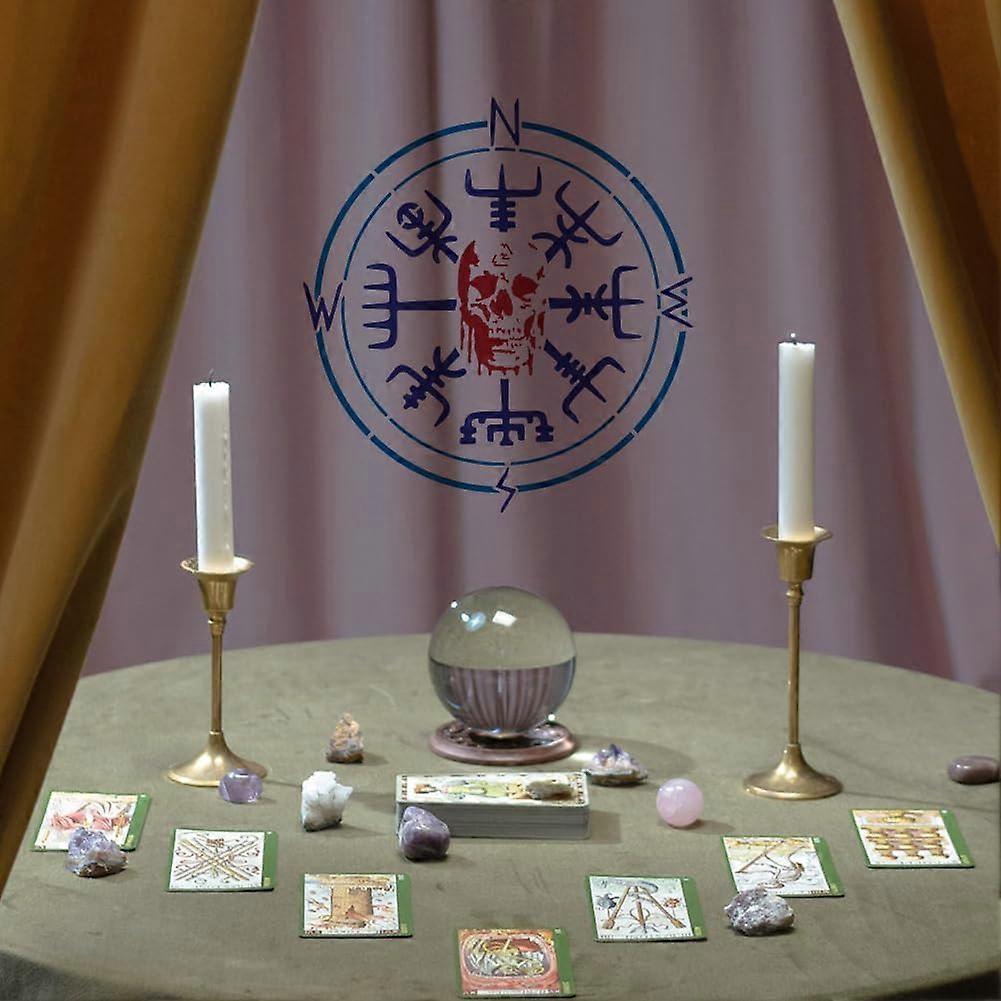 Viking Compass Painting Stencil 11.8x11.8 inch Skull Compass Stencil ...