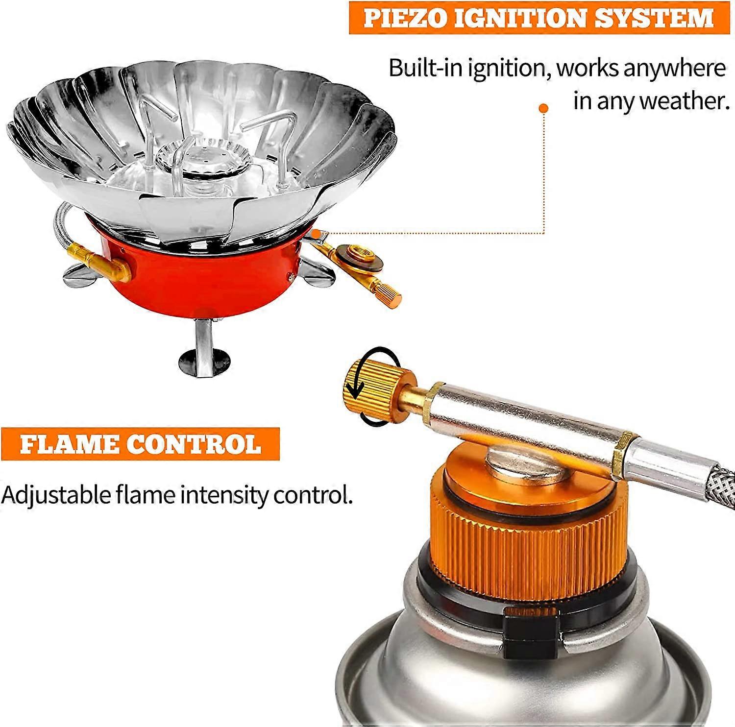 Mini Camping Gas Stove Portable, Windproof Foldable Compact Camping ...