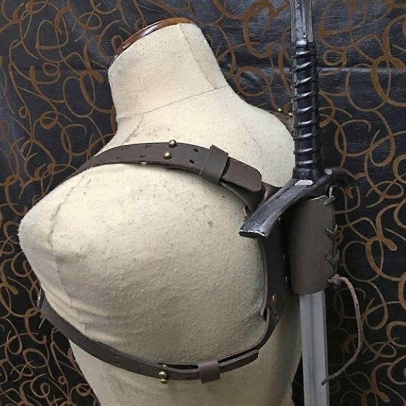 Men Medieval Sword Katana Leather Back Scabbard Viking Sheath Gothic ...