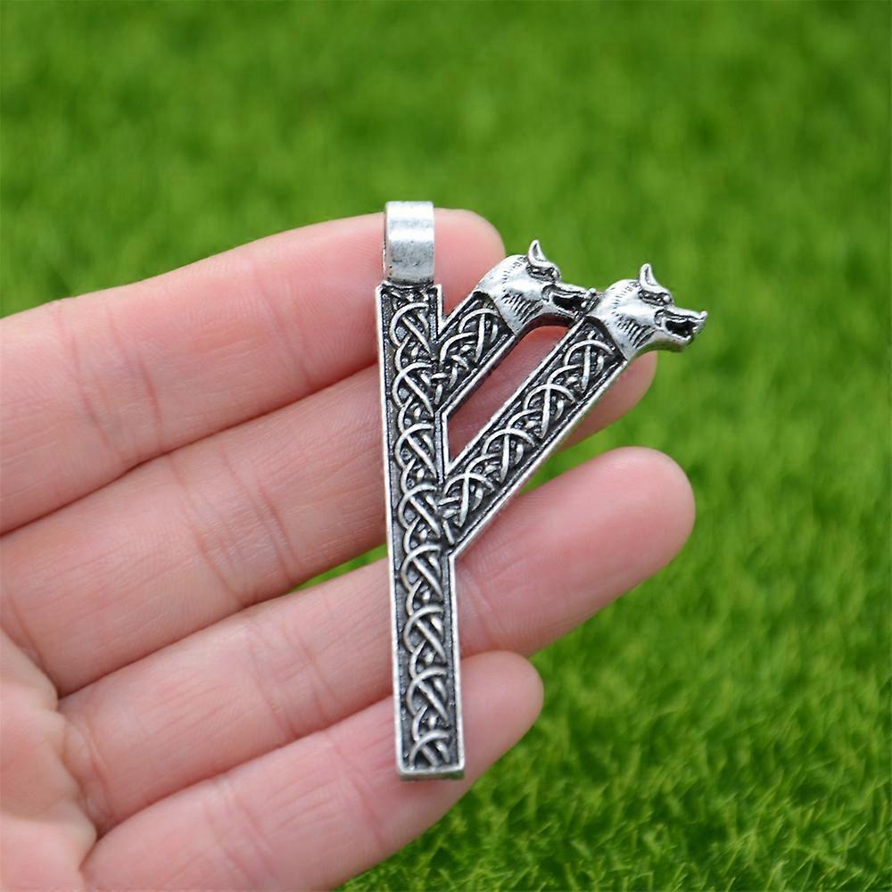 Viking Wolf Amulet Runic Rune Fehu Norse Talisman Irish Knots Jewelry ...