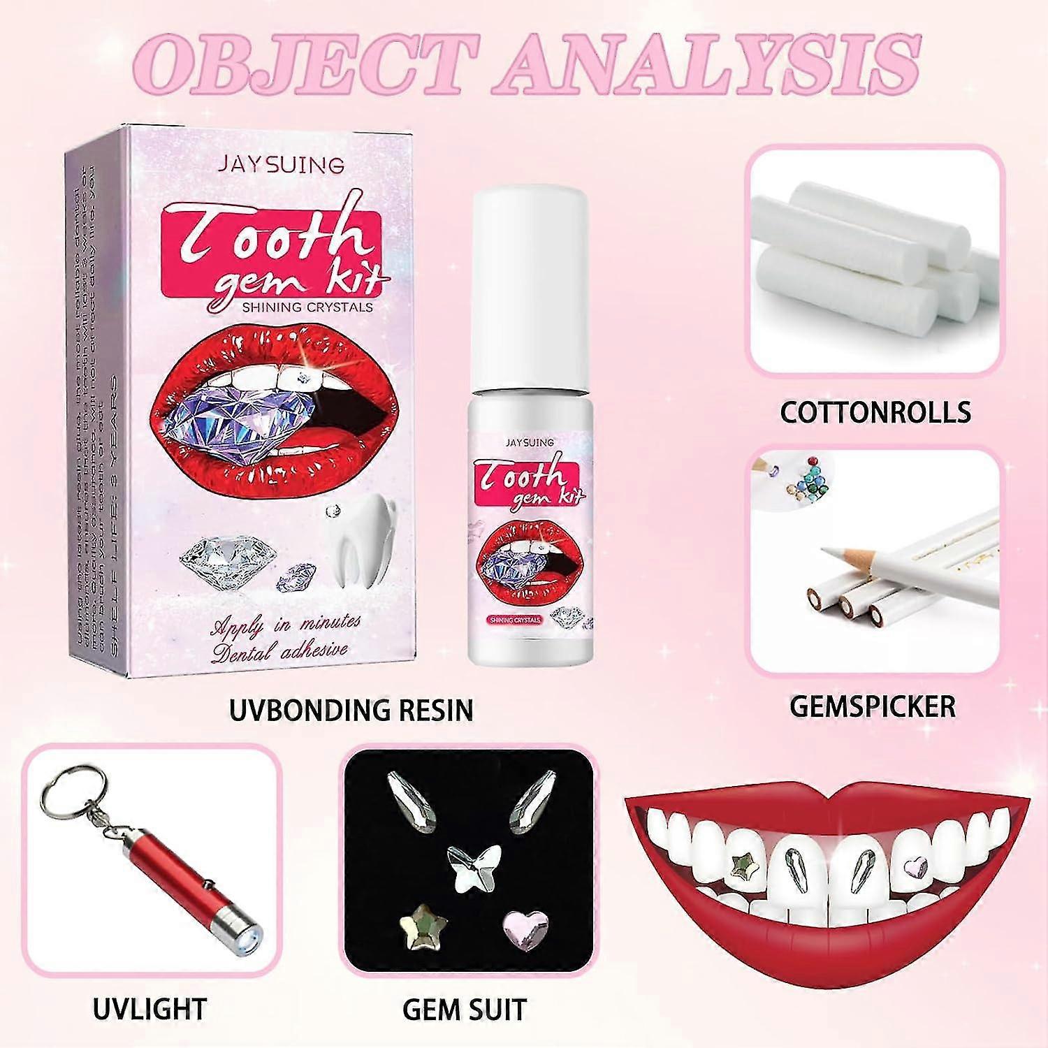 Tooth Gemstone Set Tartar Jewellery Teeth Gems Kit Diy Tooth Gemstone ...