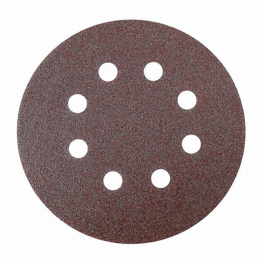 50pcs 5 Inch 125mm Round Sandpaper Eight Hole Disk Sand Sheets Grit 40 ...