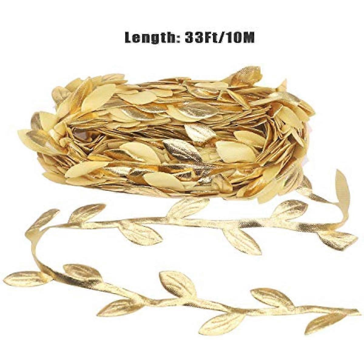 Gold Leaves Leaf Ribbon 11 Yards Vine Leaves Ribbon Trim Perfect ...