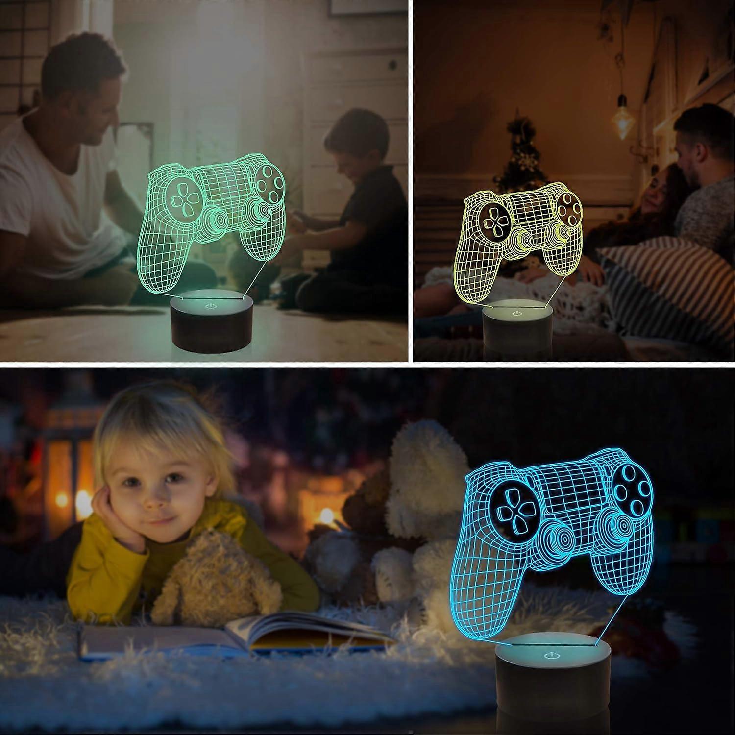 3D Gamepad Illusion Lamp, Game Controller Night Light with Remote ...