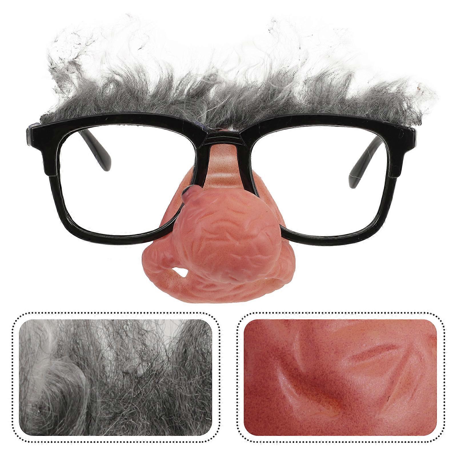 Funny Clown Noses Glasses Shape Prop Big Nose Uncle Professional Party ...