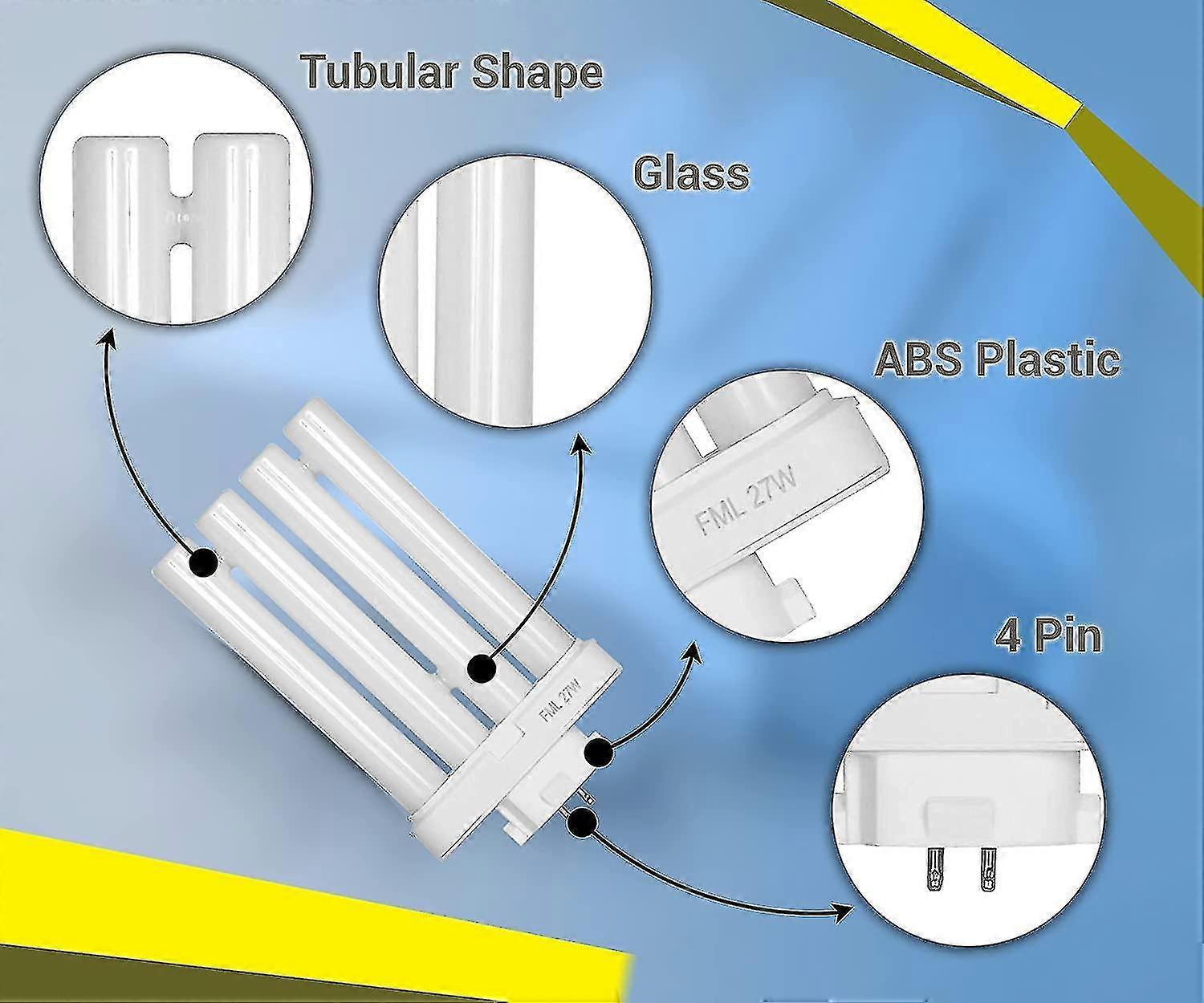 27w Replacement Fluorescent Light Bulb For Natural Daylight/ Sunlight ...