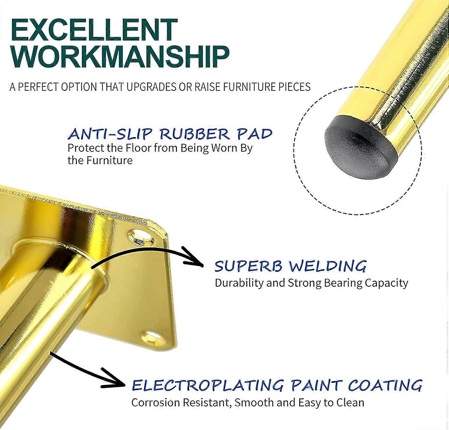 Adjustable Cabinet Legs 12 Inch / 30cm Oblique Furniture Legs Gold Set ...