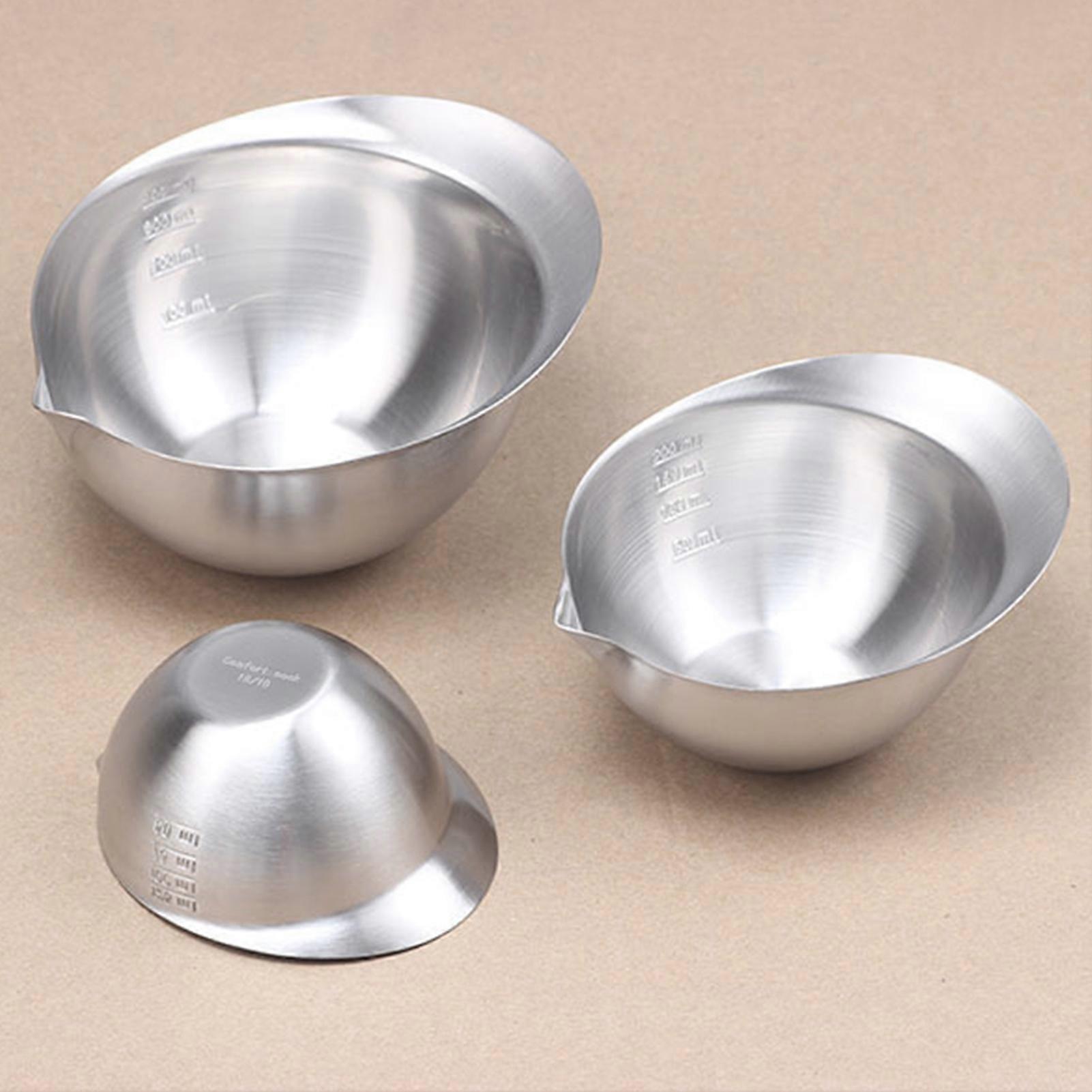 3Pcs/Set Baking Bowls Rustproof Multipurpose 304 Stainless Steel Space ...
