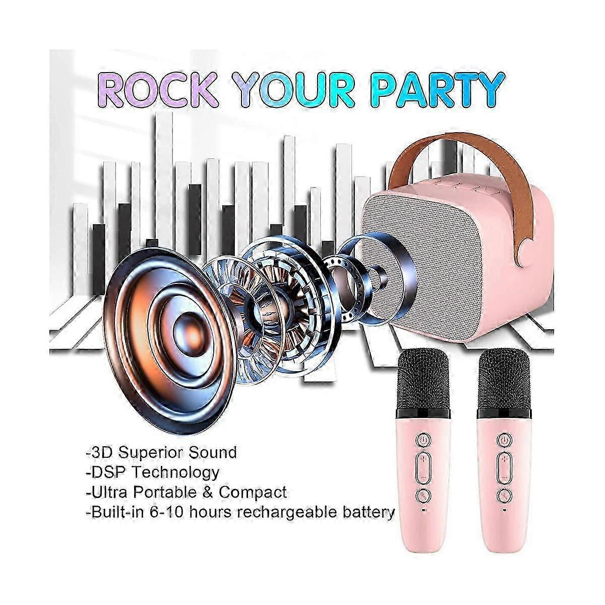 2026 new Mini with 2 Wireless Microphones Adults, 18 Pre-Loaded ...