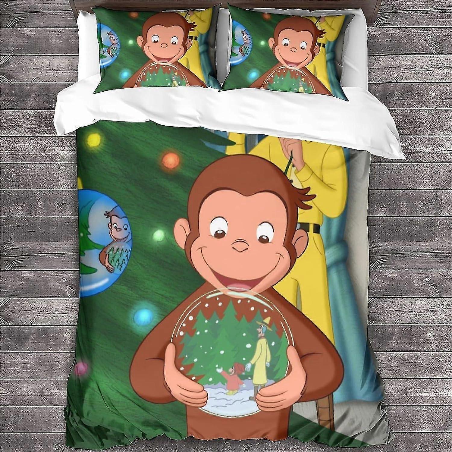 Curious George Bedding Set Duvet Cover Set for 3D Printed 3 Piece Set ...