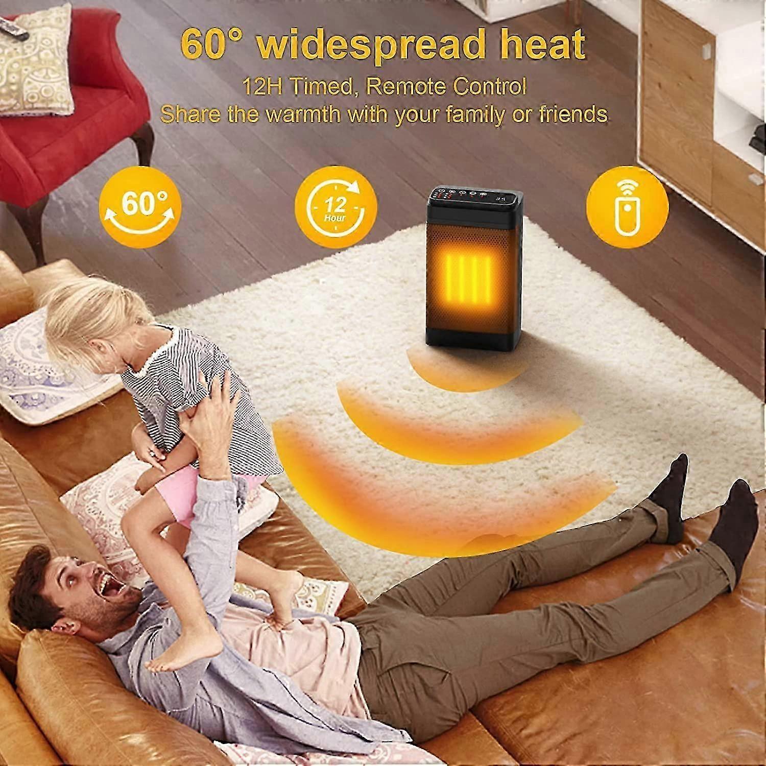 1500W Space Heater, Electric Heater, Ceramic Fan Heater, 60Oscillation ...