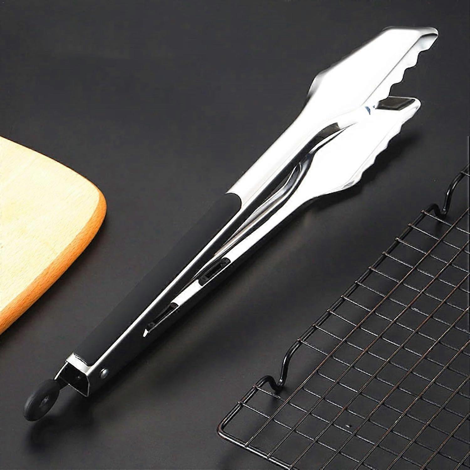 Long barbecue tongs, lockable food tongs, robust stainless steel tongs ...