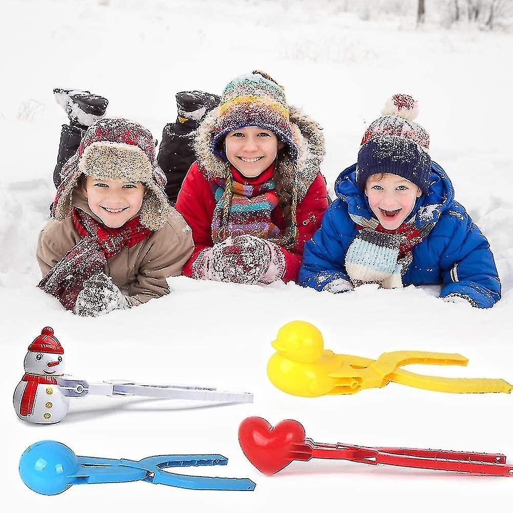 4-Pack Heart-Shaped Snowball Tongs - Perfect Outdoor Play Snow Toys for ...