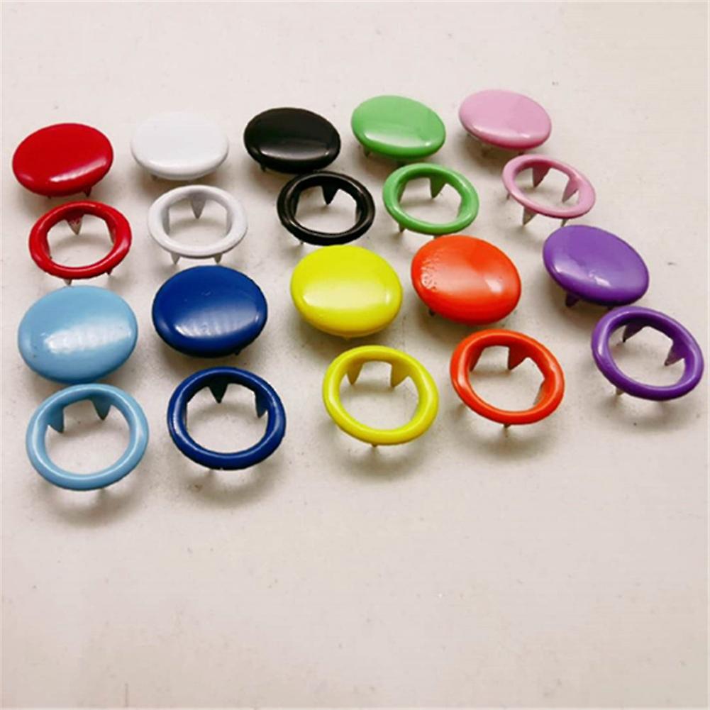 400 Set Grommets Snap Fasteners Kit 9.5mm 10 Colors Buttons Metal Press ...