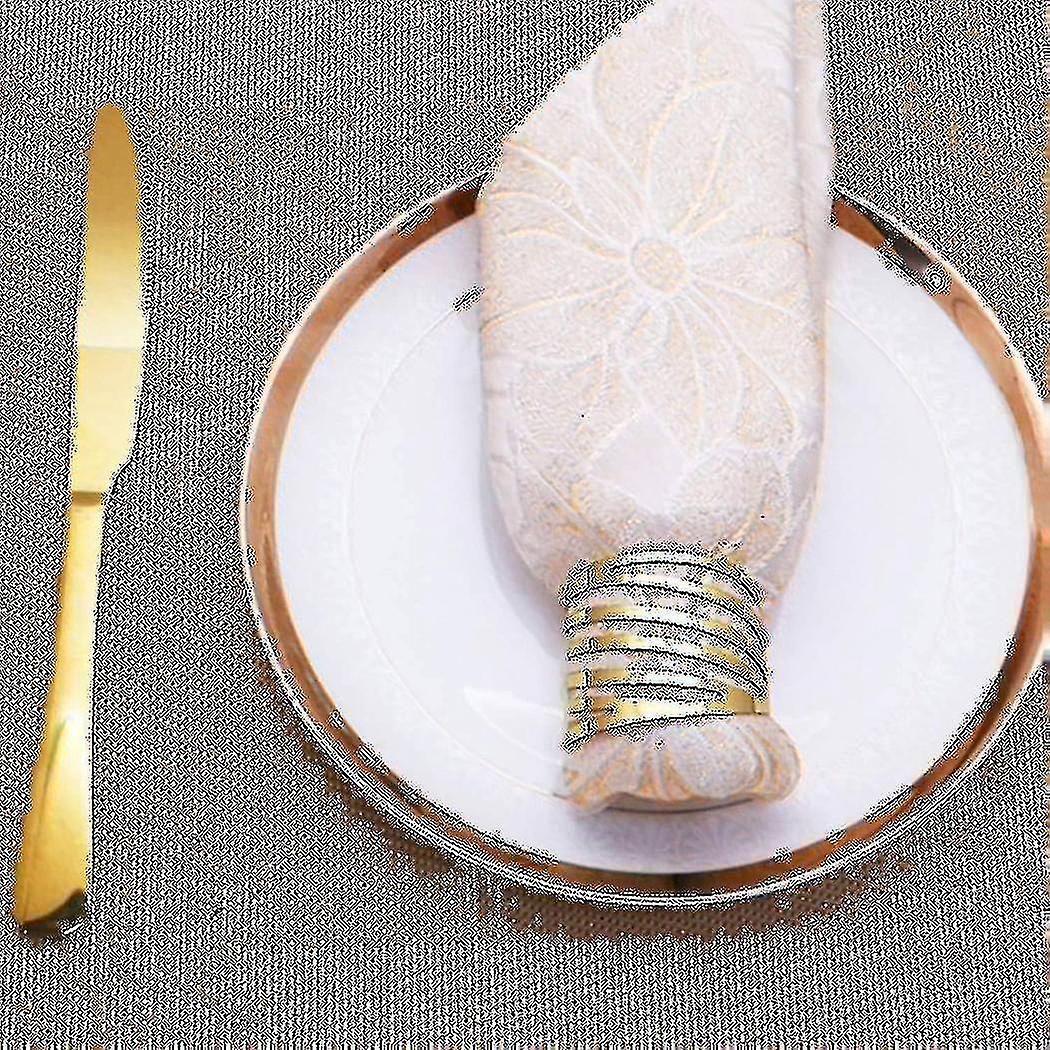 Gold Napkin Rings Set Of 12, Hollow Napkin Ring Holder For Wedding ...