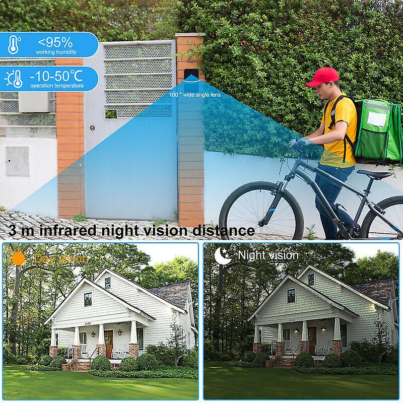Wireless Video Doorbell with Smart Visual Security Camera Wireless ...