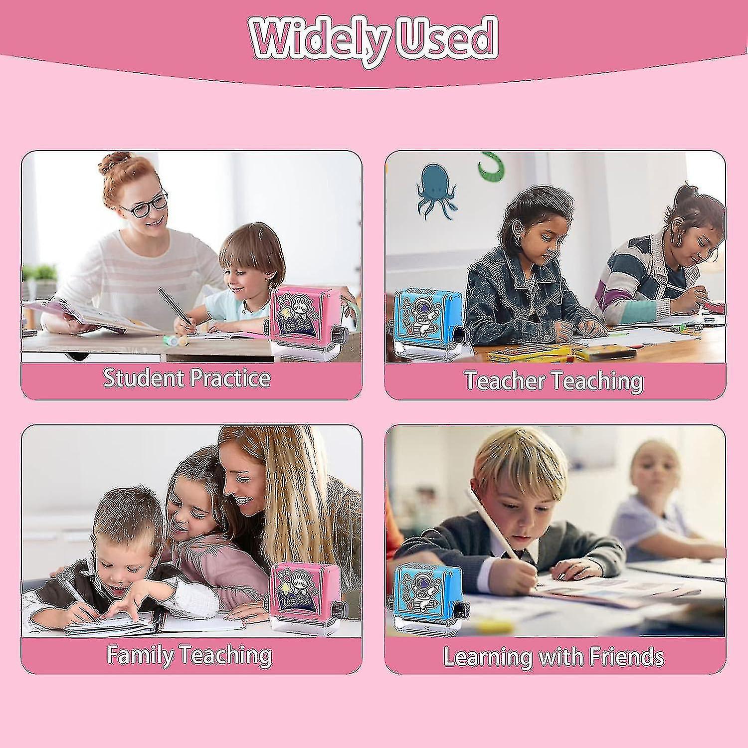 4 Pcs Math Roller Stamps,addition Subtraction Multiplication Division ...