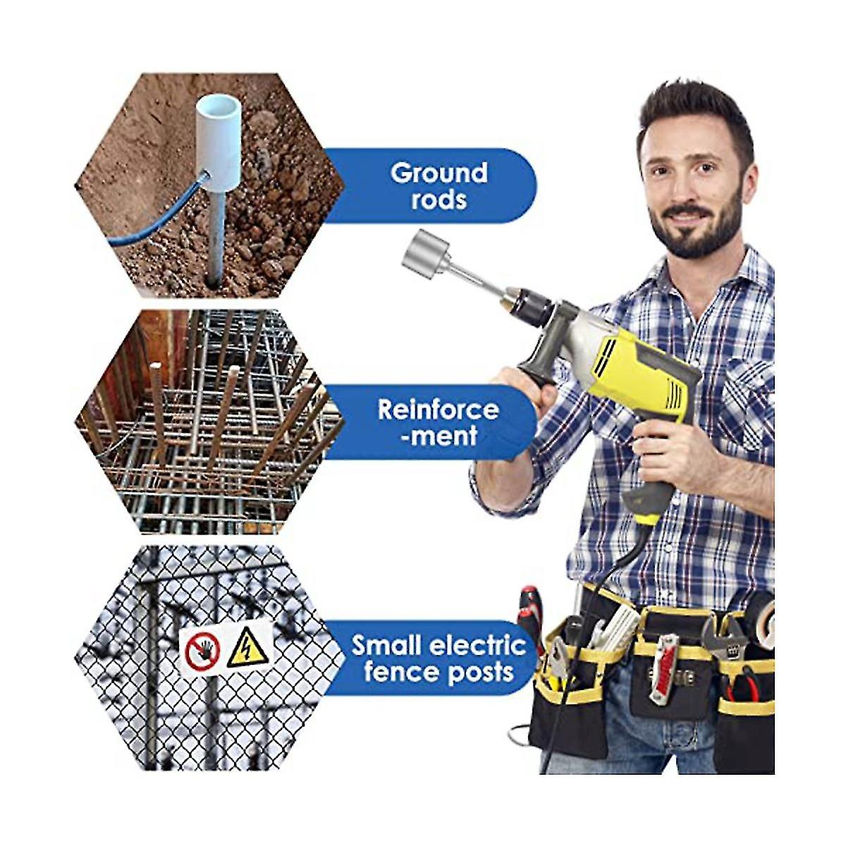 Sds-max Ground Rod Driver, 65mm Heavy Duty Steel Drill Bit Driver,for ...