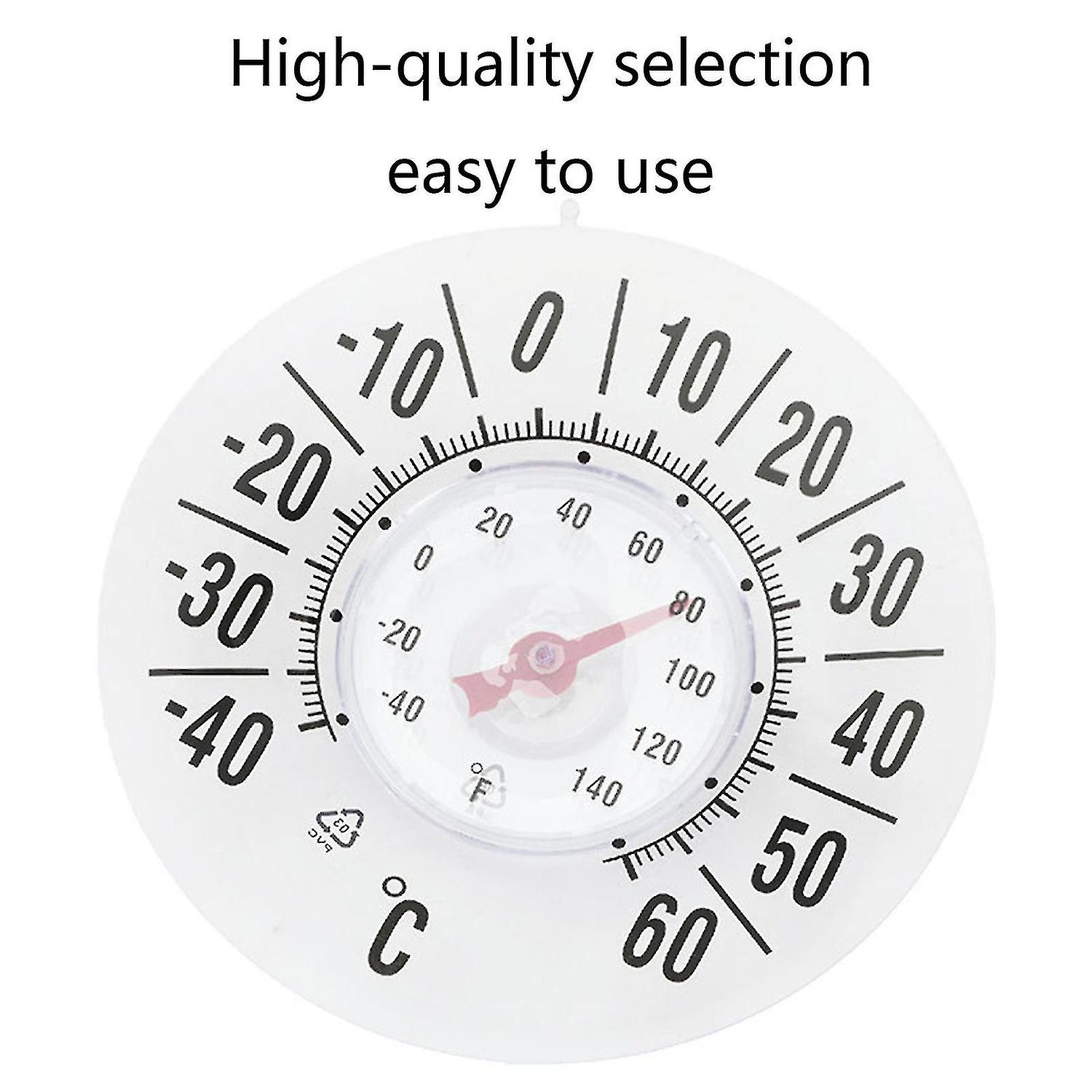 Window Thermometer Temperature Indoor/outdoor Dial Round Suction On ...