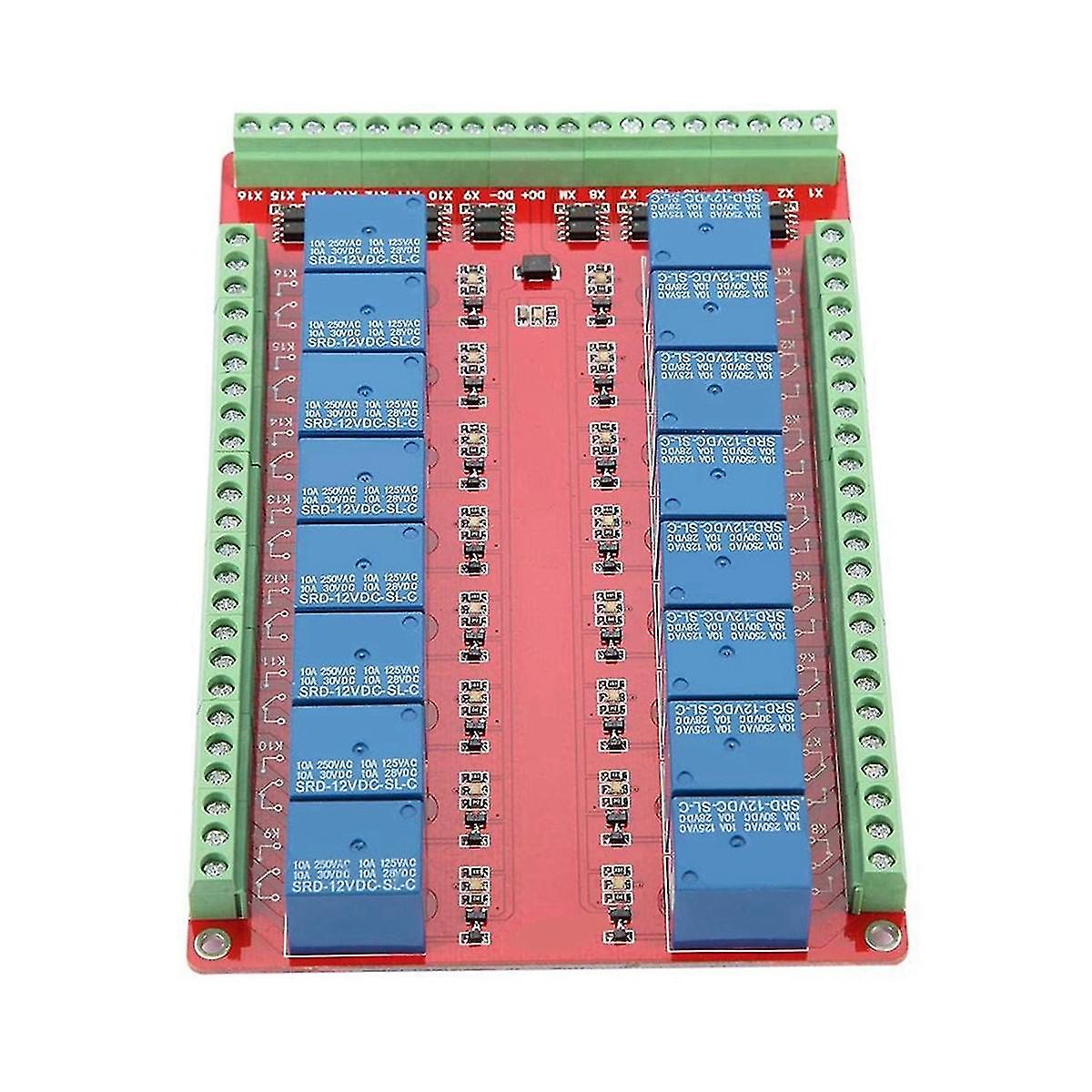 24v Isolated 16-channel Relay Control Module High/low Level Trigger 16 ...