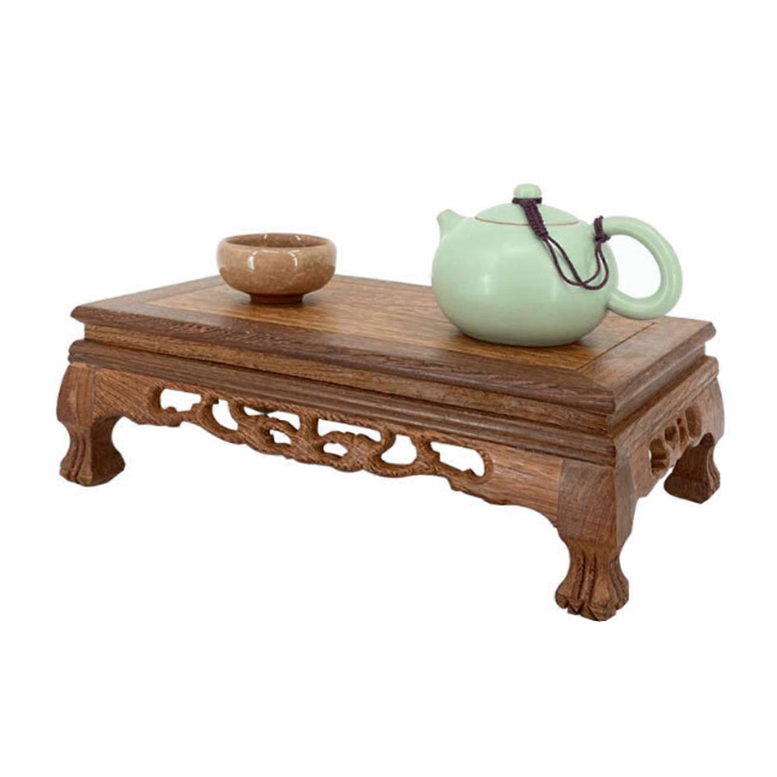 Wooden Rectangular Display Stand - Carved Stand for Bonsai and ...