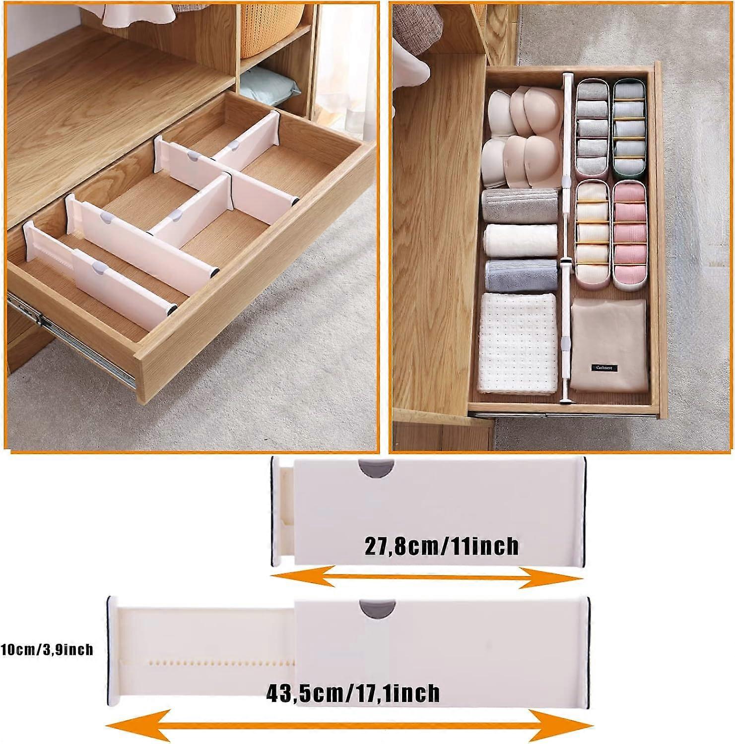Drawer Dividers (Set Of 4) Adjustable Drawer Organizers, (27.8 - 43.5 ...