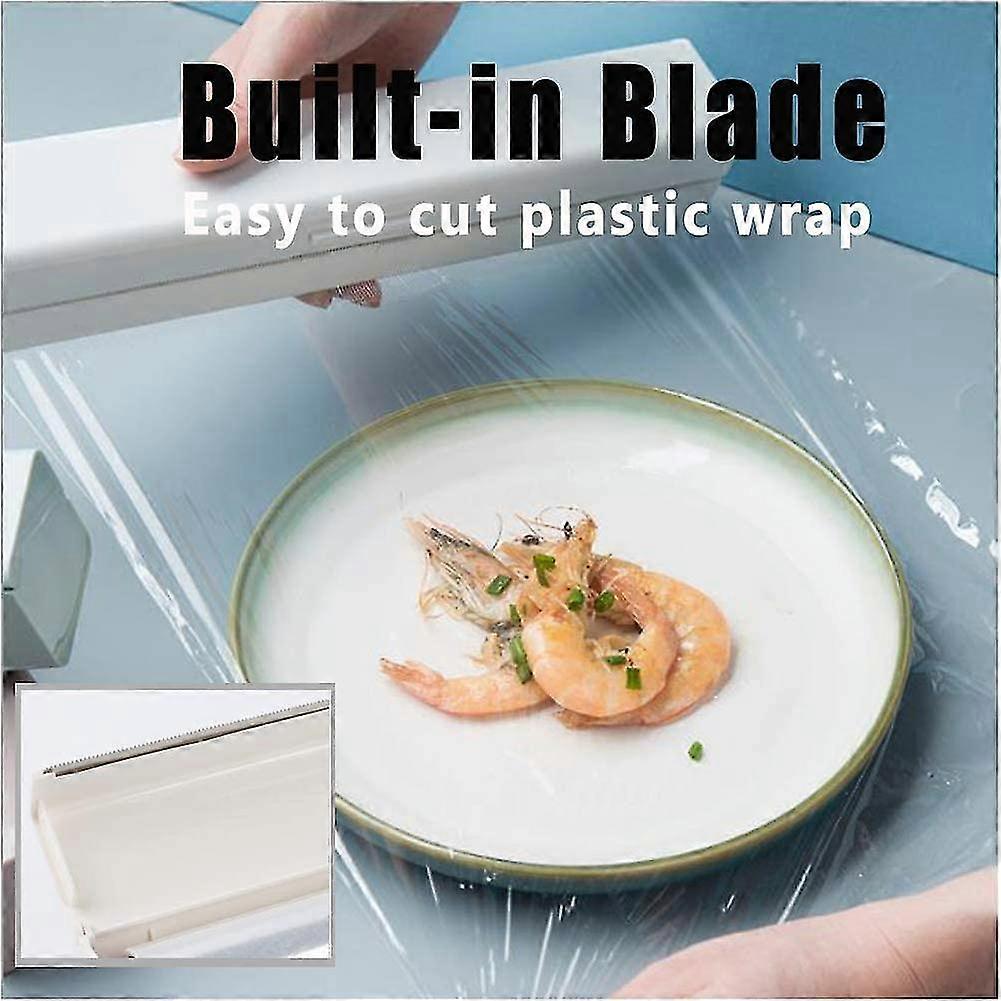 For 2024 Food Wrap Dispenser with Plastic Cutter, Foil Film Cutter and ...