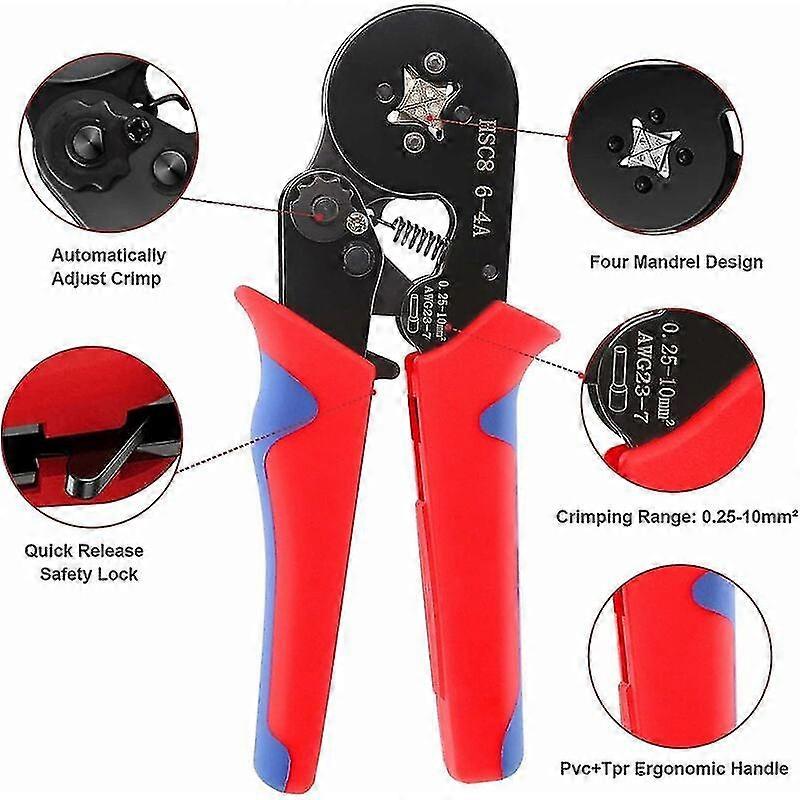 Crimping Pliers Kit, Wiring Ferrule Crimping Tool Electrical Lug Crimp ...