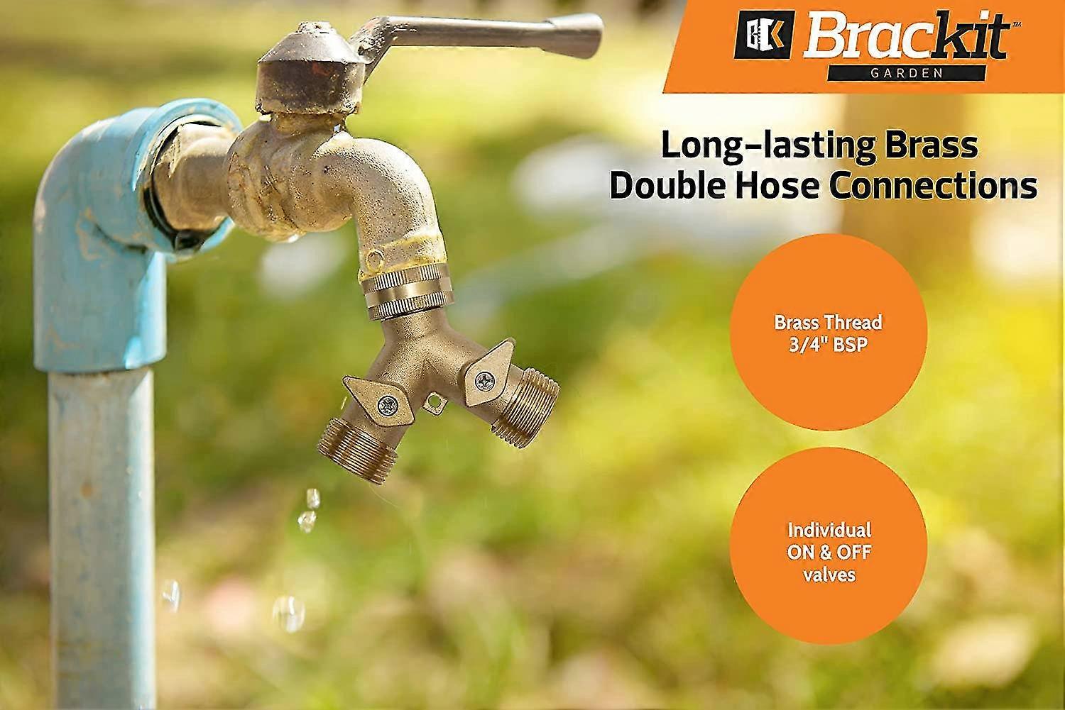 For 2024 Solid Brass Double Hose Connector - For Outdoor Tap And Garden ...