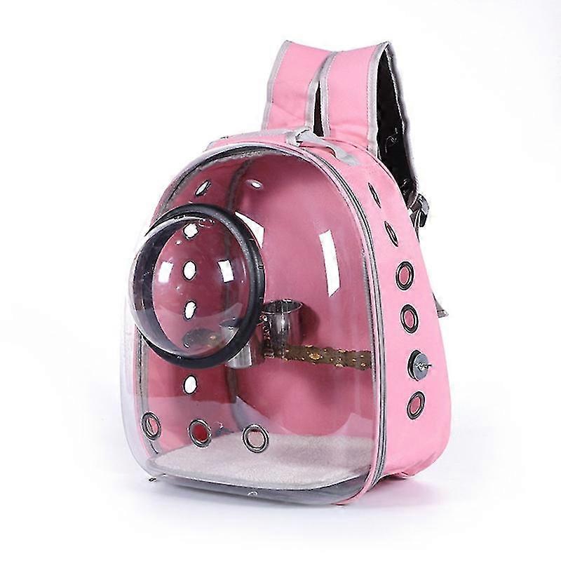Parrot Backpack Carrier With Portable Bird Feeder Cups Travel Cage ...
