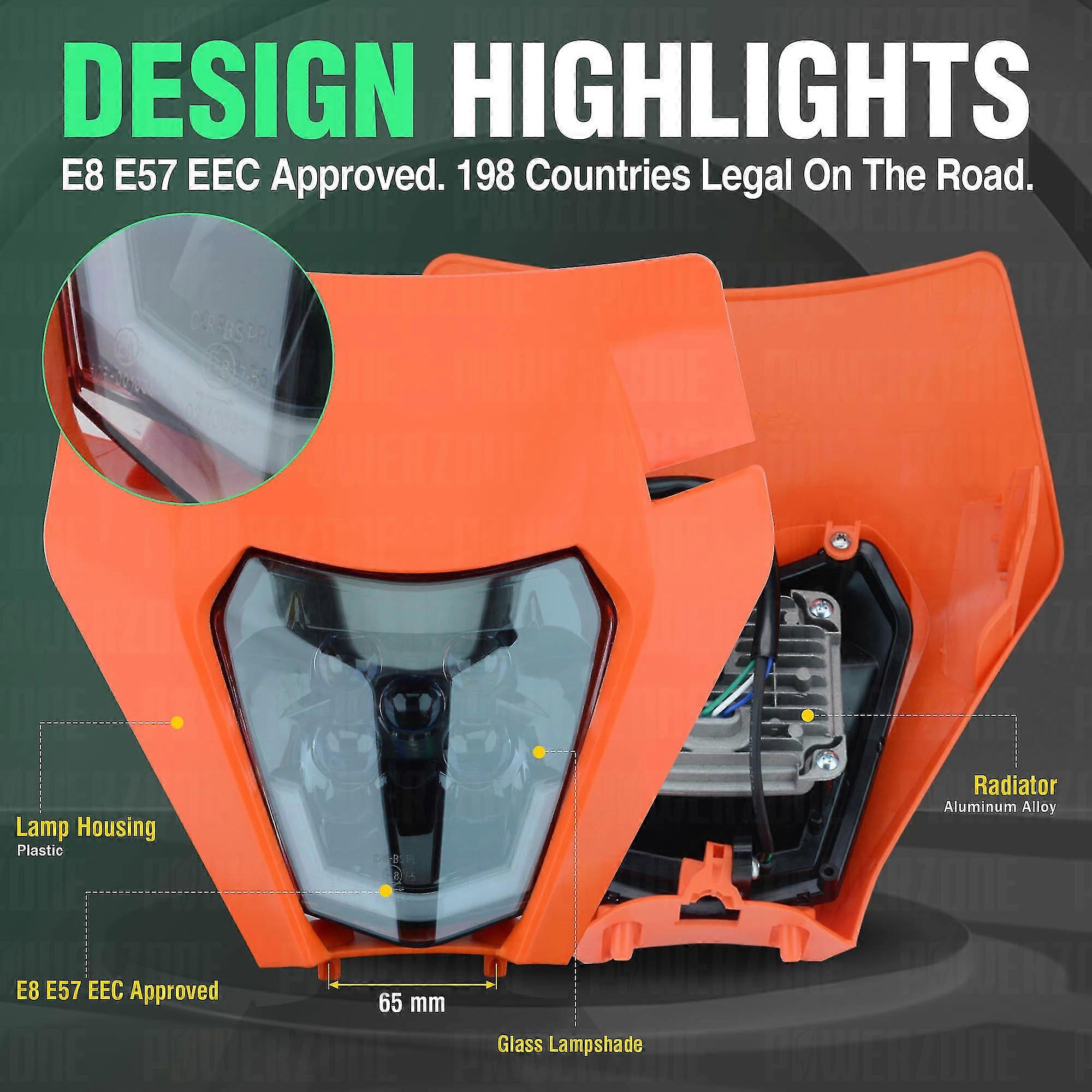 Powerzone Motorcycle Led Headlight Headlamp Head Light Supermoto ...