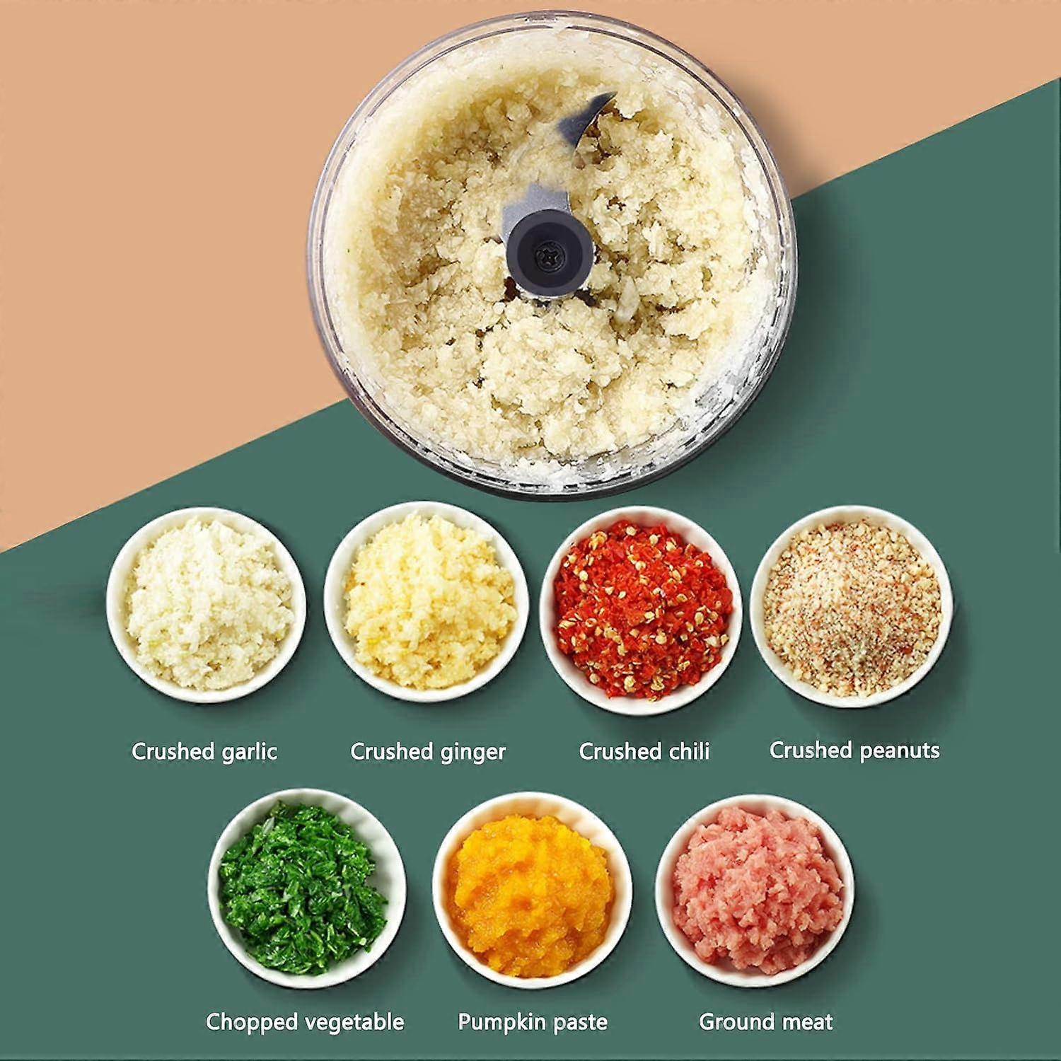 Mini Vegetable Chopper,Manual Food Chopper with Safety Lid Lock, Multi ...