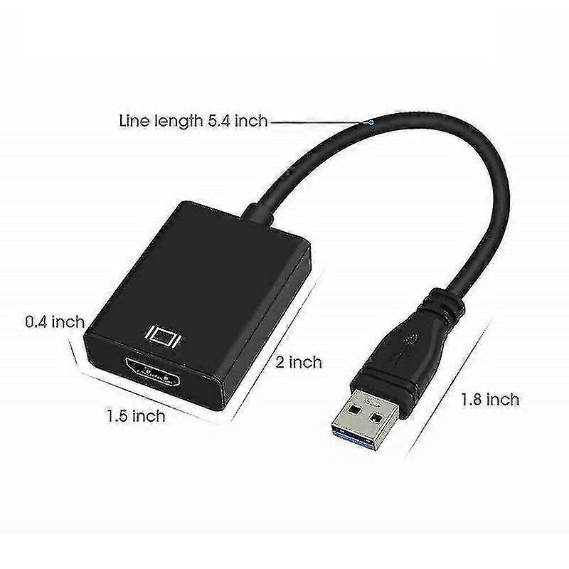 Usb To Hdmi Adapter, Usb 3.0/2.0 To Hdmi 1080p Full Hd Video Audio ...