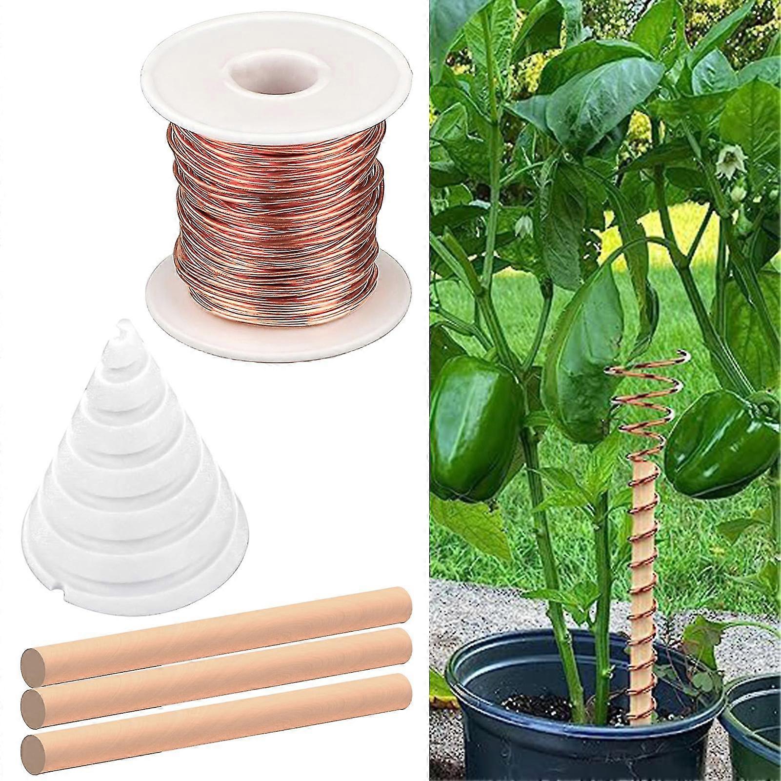Pure Copper Wire Electroculture Gardening Set Enhance Plant Growth Coil ...