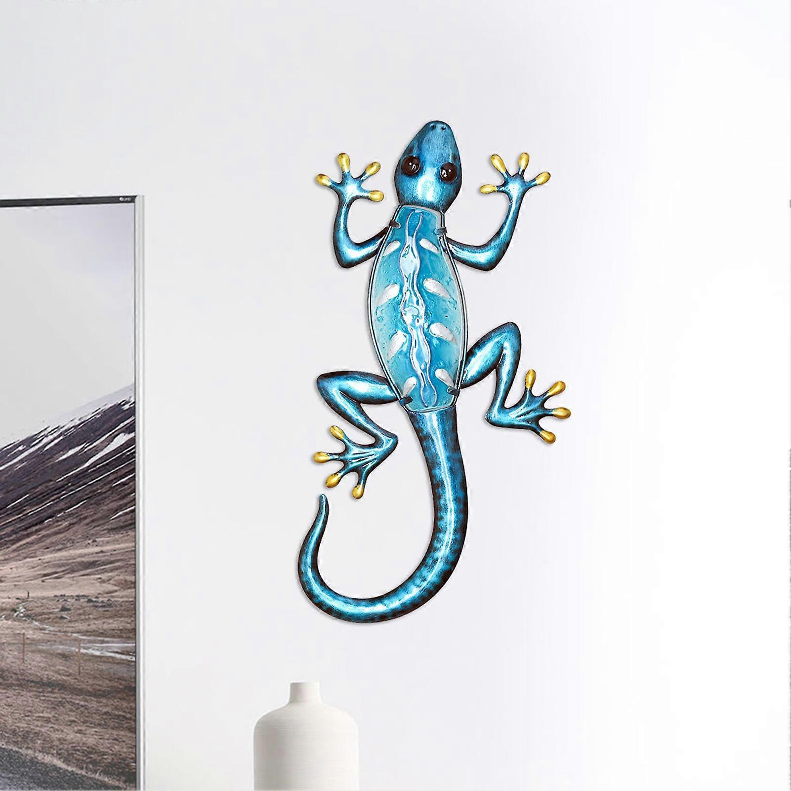 Metal Lizard Wall Hanging Art Lizard Garden Art Hanging Glass Sculpture ...