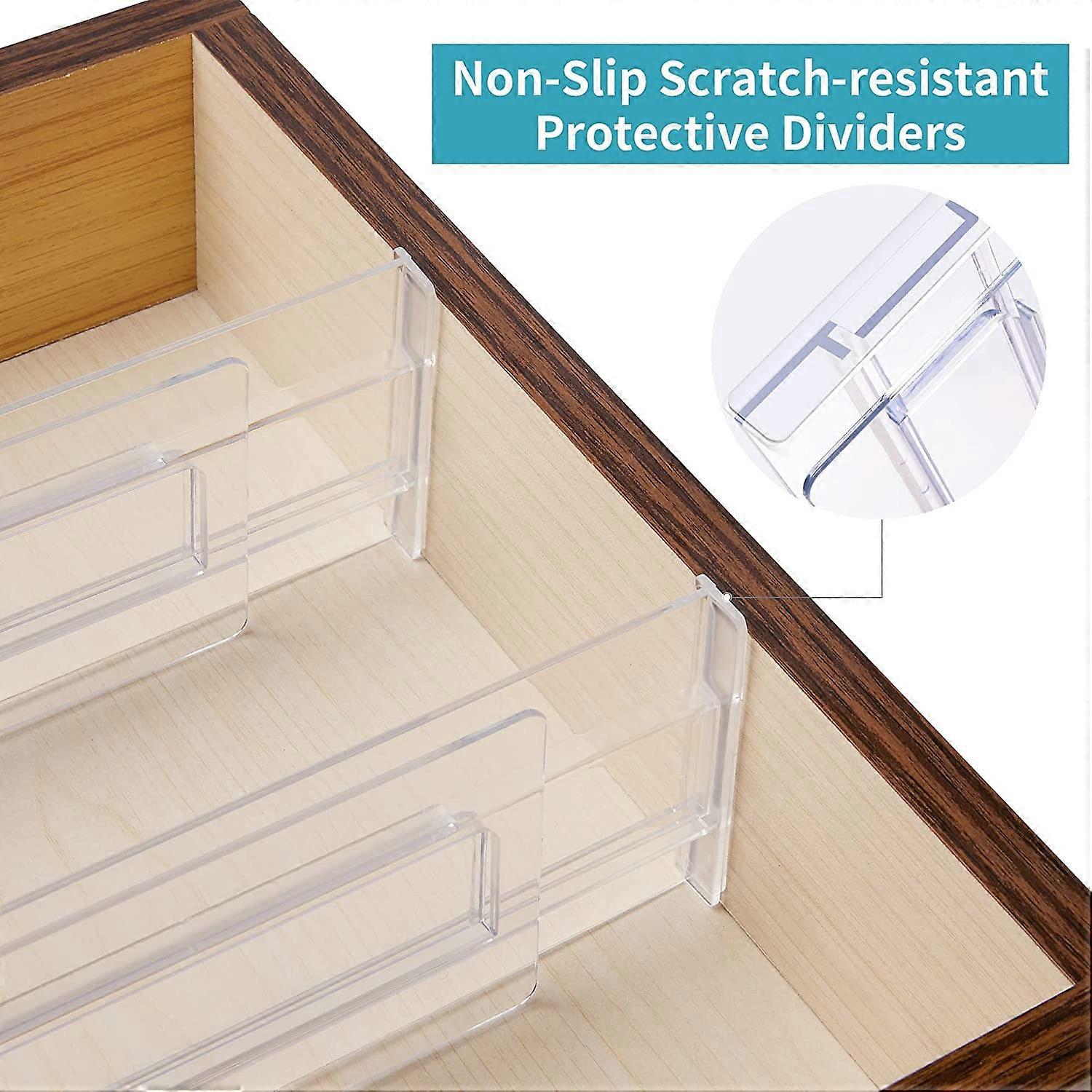 Drawer Dividers 8 Pack, Adjustable 3.2 Inch High Expandable From 11-20. ...