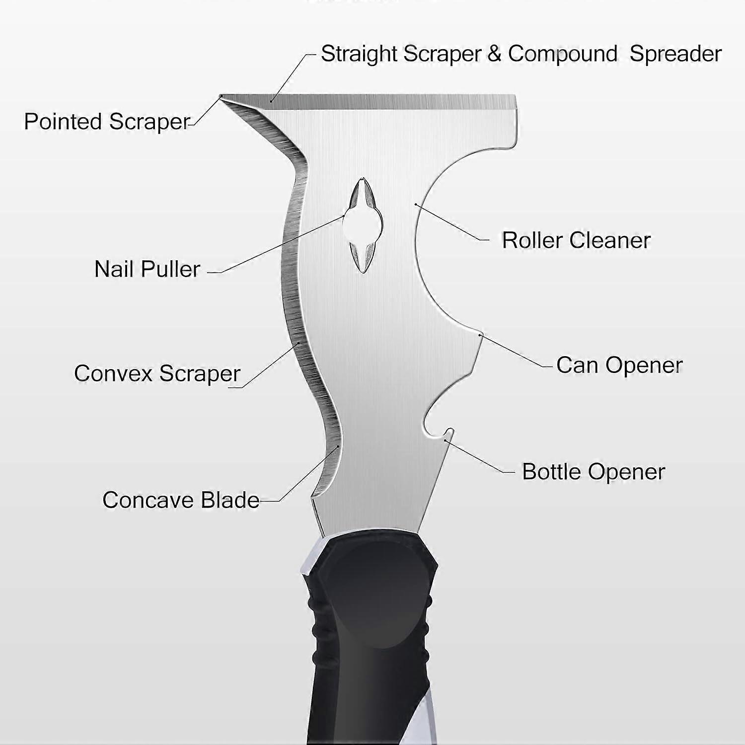 Putty Knife, Paint Scraper 10 in 1 Putty Knife Multi-Use Painters Tool ...