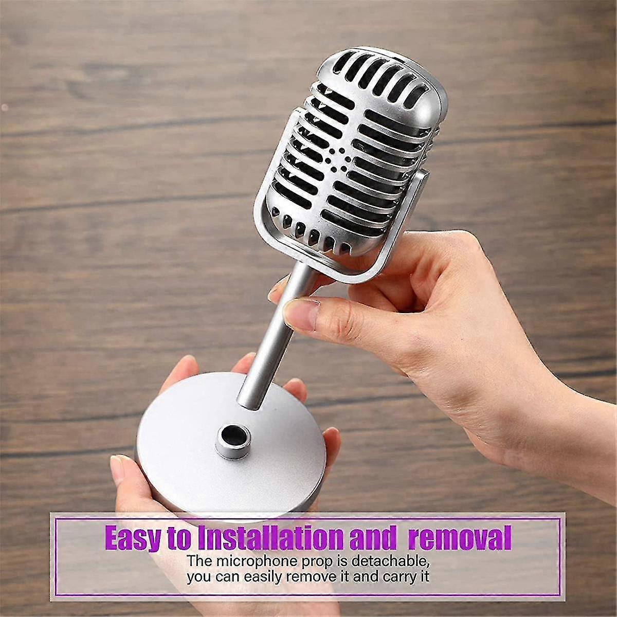 Classic Retro Dynamic Vocal Microphone Vintage Mic Universal Stand For ...